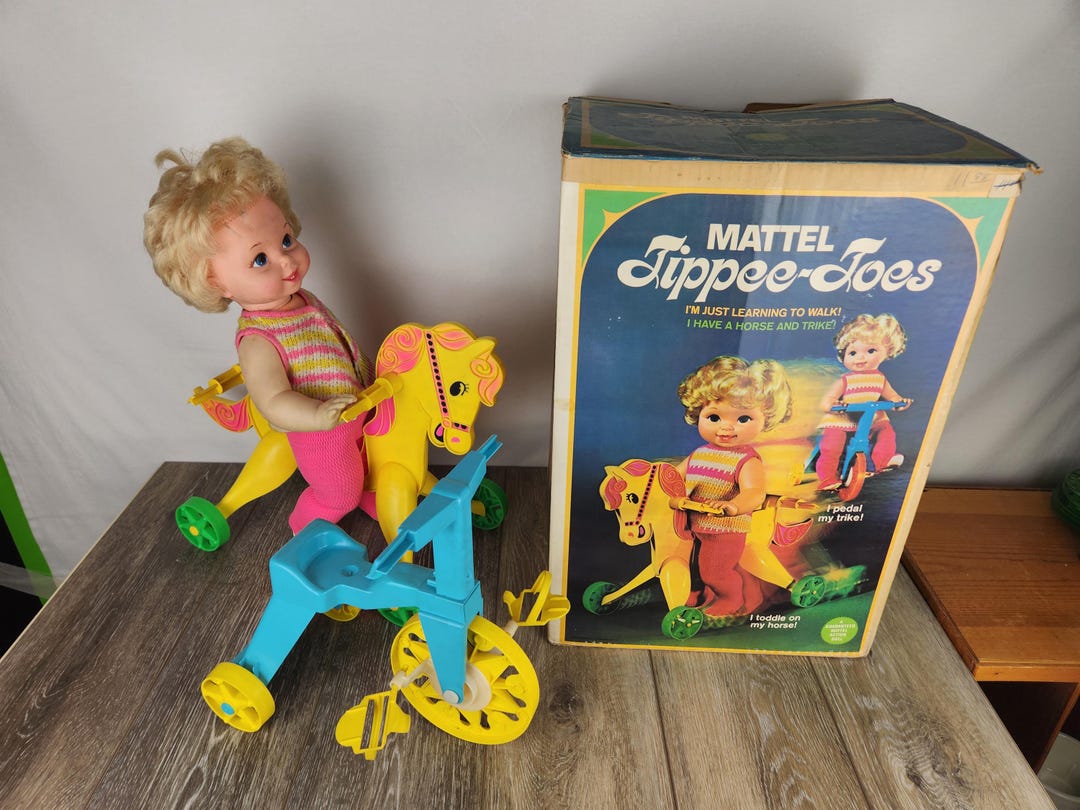 Vintage 1967 Mattel TIPPEE TOES Doll W/ Horse & Trike Original Box ...