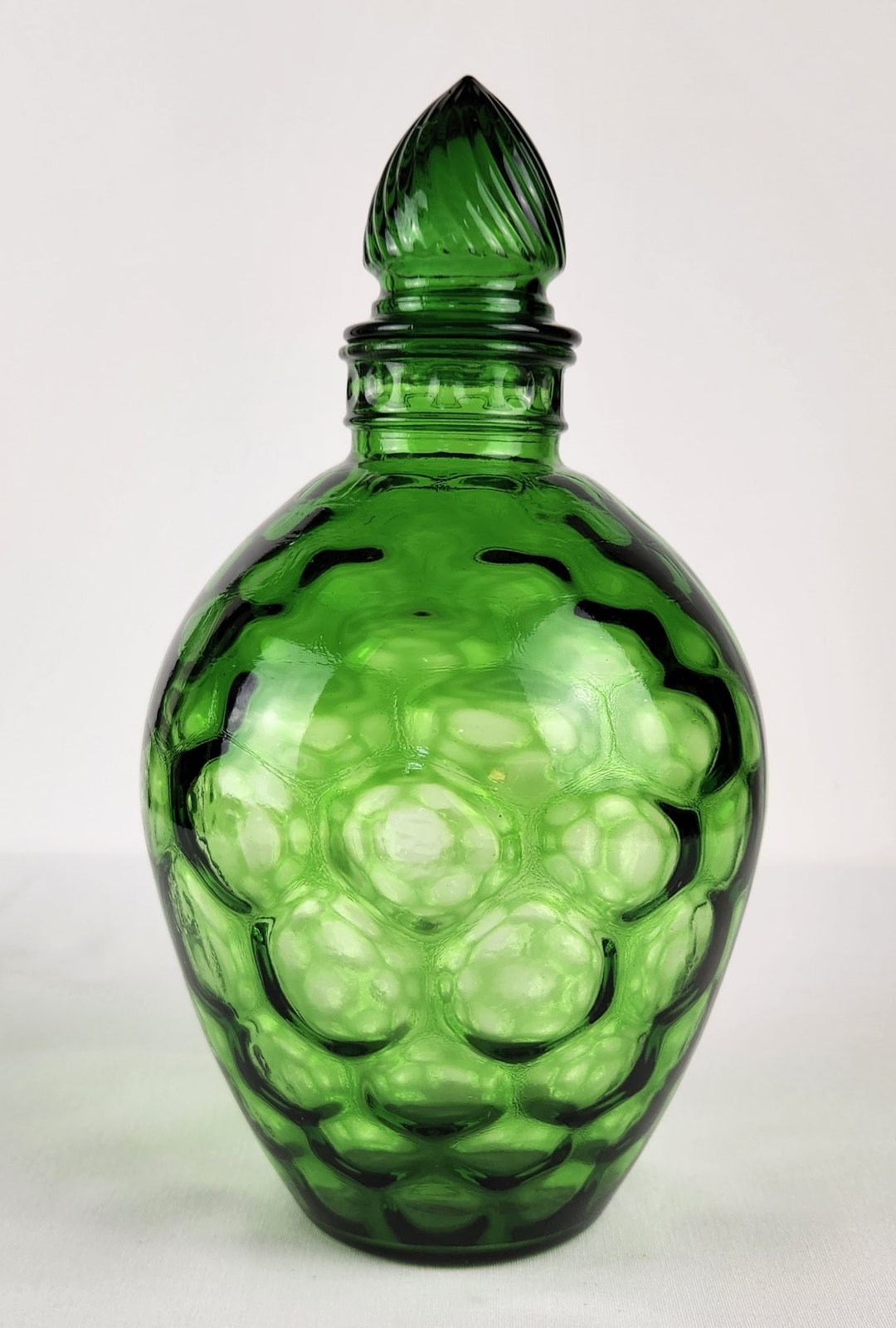 Vintage Wheaton Ware Green Honeycomb Bubble Decanter With Lid - Etsy