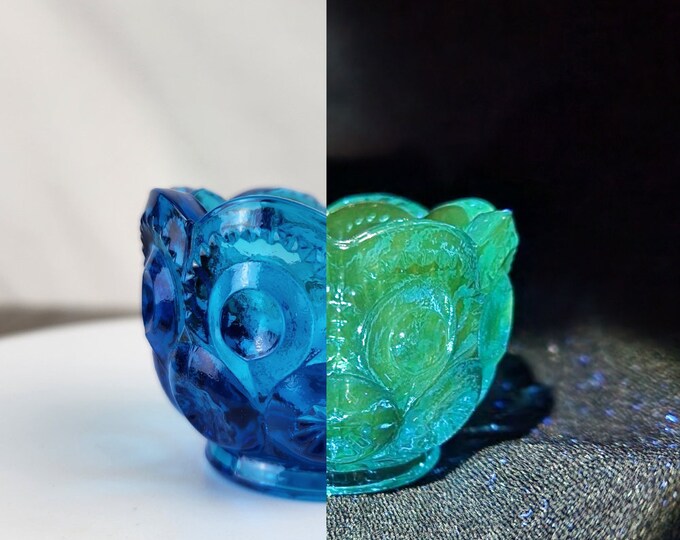 Cobalt Blue UV Reactive Glass Moon and Star Salt Dip Cellar by LE Smith ...