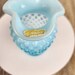 Fenton Aqua Blue Opaline Opalescent Glass Hobnail Crimp Mini Vase With ...