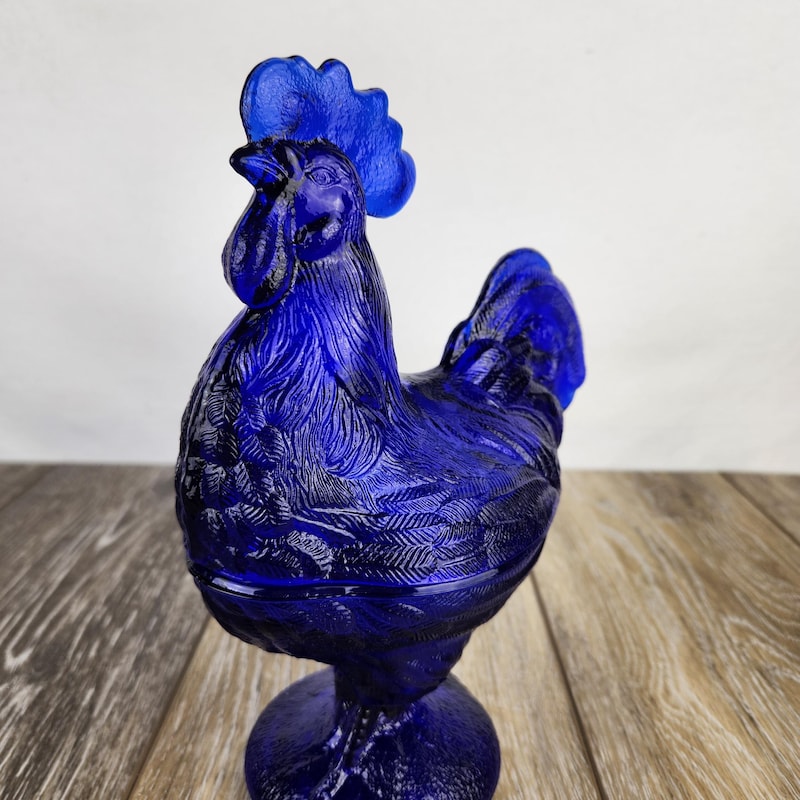 Cobalt Blue Rooster and Hen - Etsy