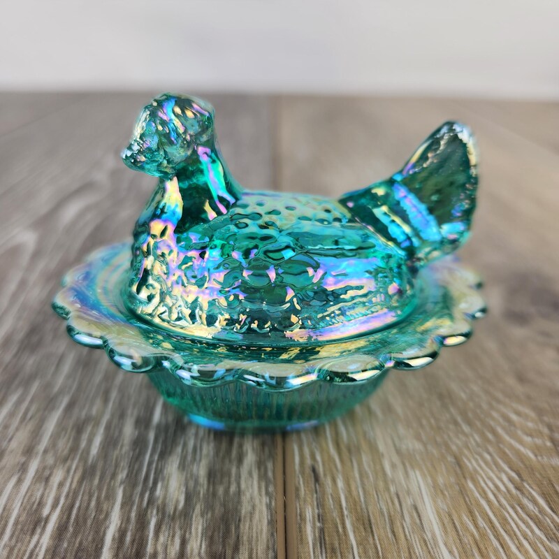 Glass Hen on Nest - Etsy