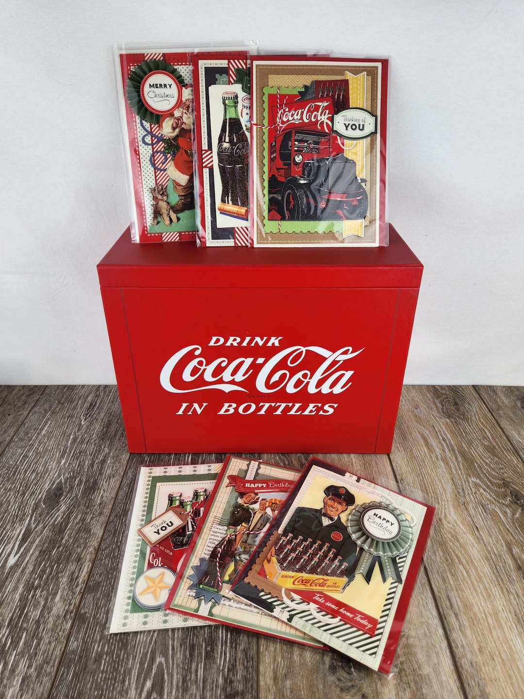 Red Coca-cola Cooler Box With Vintage Coca-cola Cards and Inserts ...