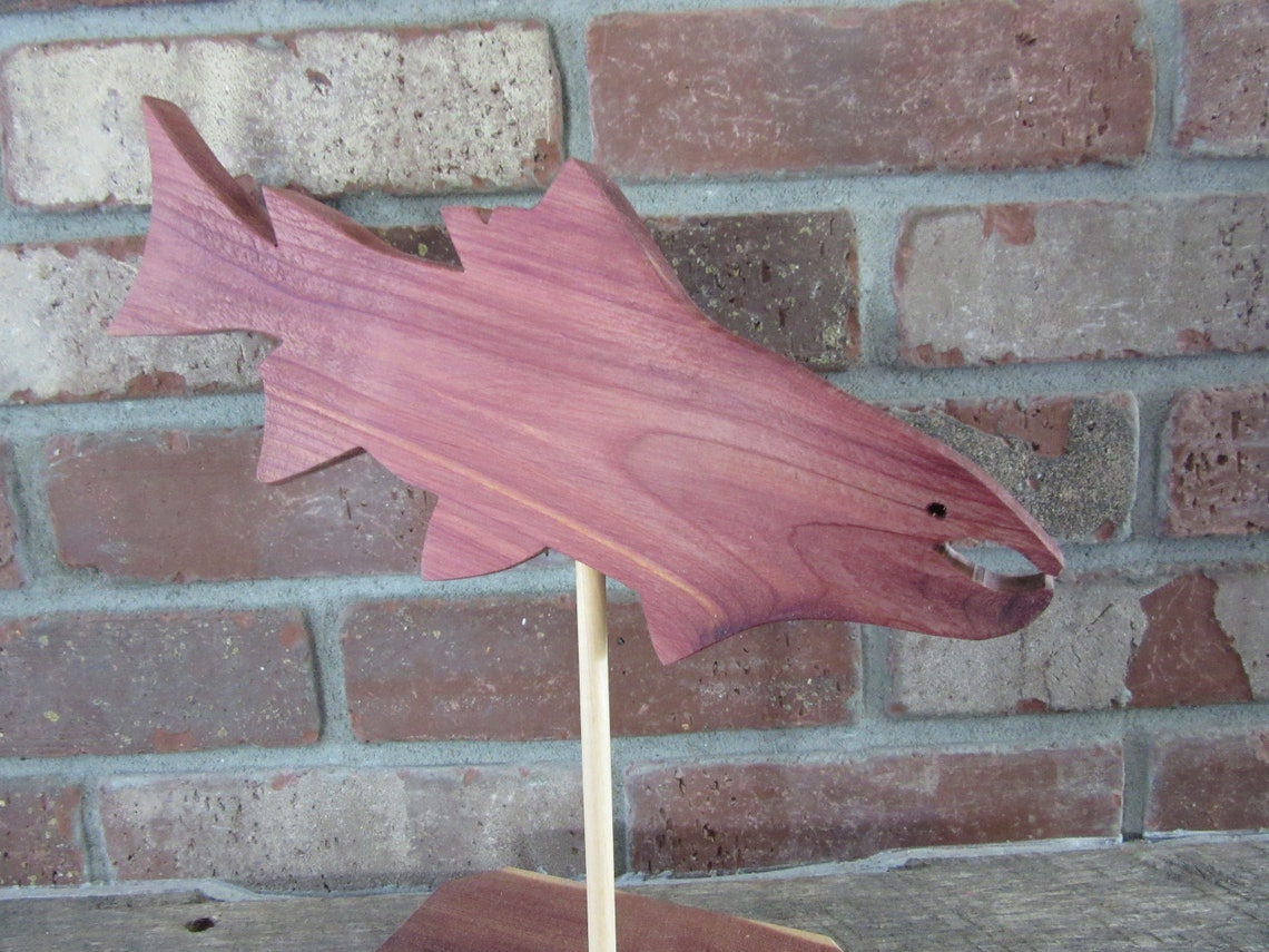 Trout Decor / Shelf Sitter / Aromatic Red Cedar / Trout / Salmon / Fish ...