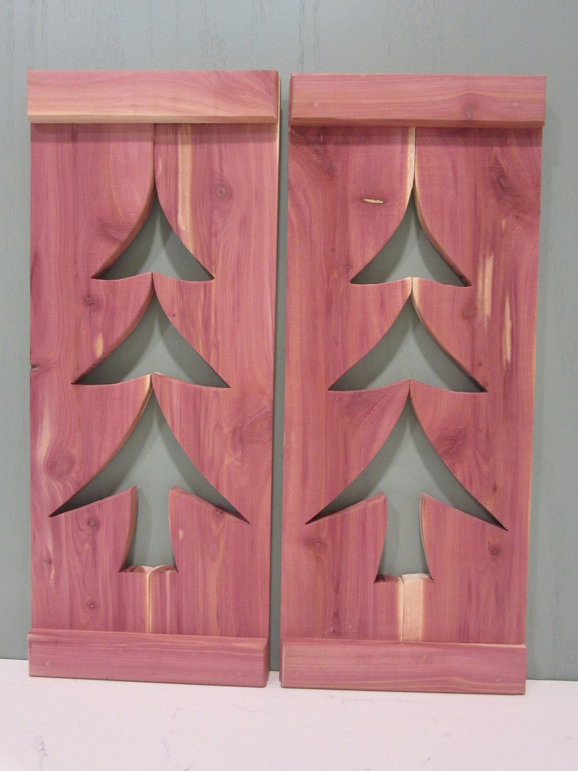 Pine Tree Shutter Decor / Wall Art / Reversible / Western Wood Art - Etsy