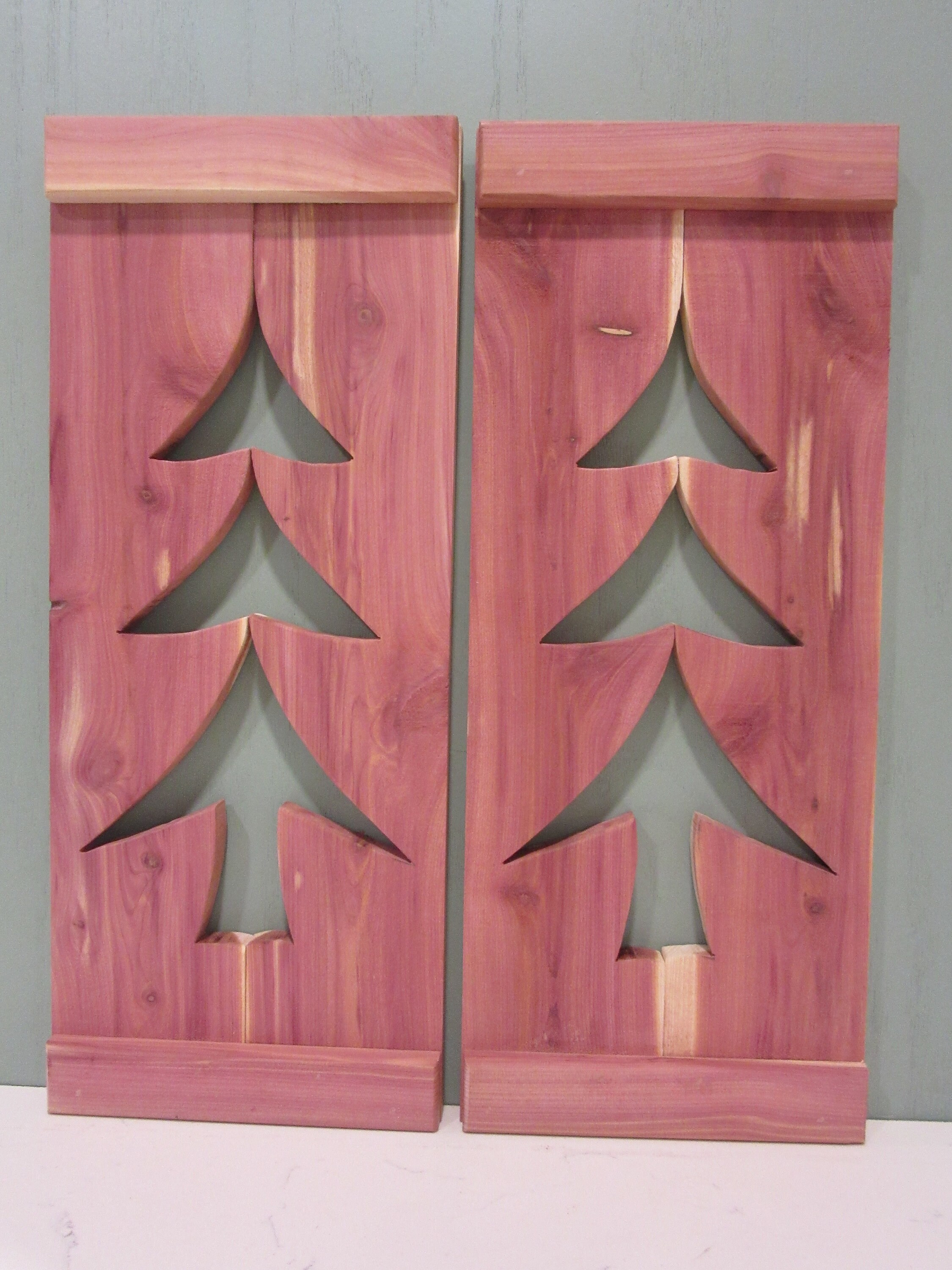 Pine Tree Shutter Decor / Wall Art / Reversible / Western Wood Art - Etsy