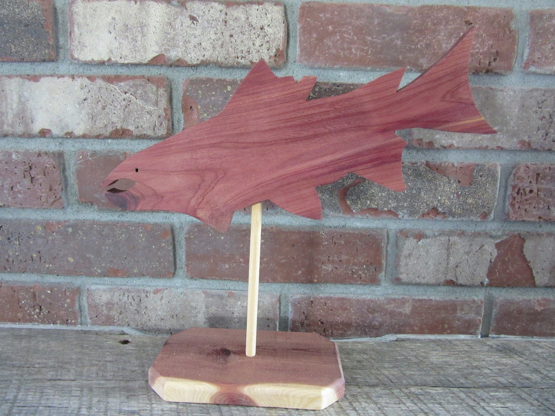 Trout Decor / Shelf Sitter / Aromatic Red Cedar / Trout / Salmon / Fish ...