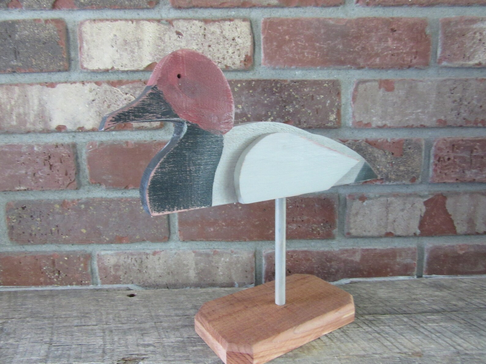 Handmade Redhead Duck Decor: Rustic Cedar Shelf Sitter - Etsy