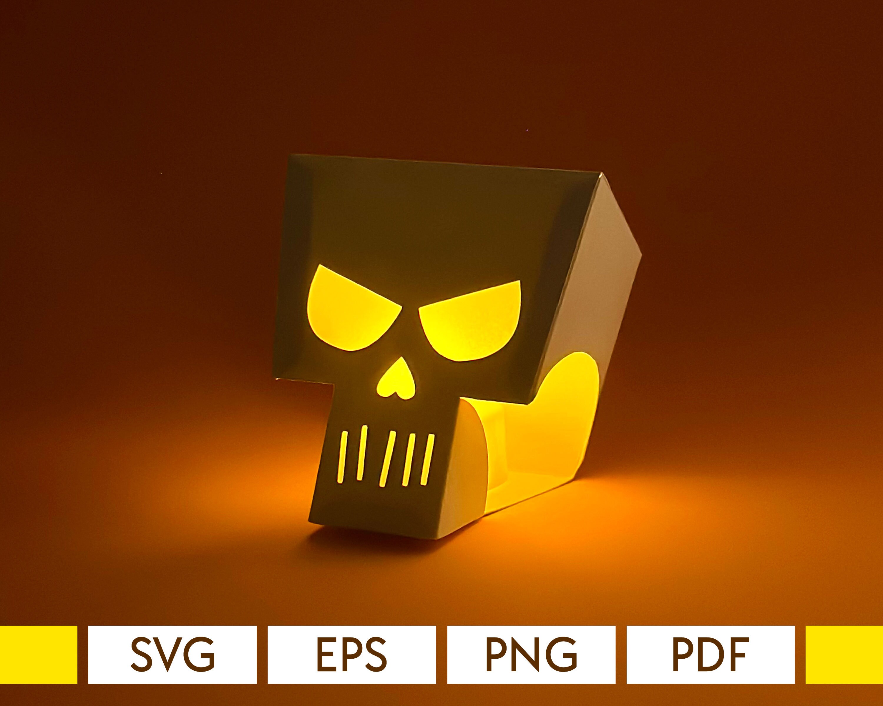 Paper Skull Template DIY Cricut SVG Papercraft Halloween - Etsy