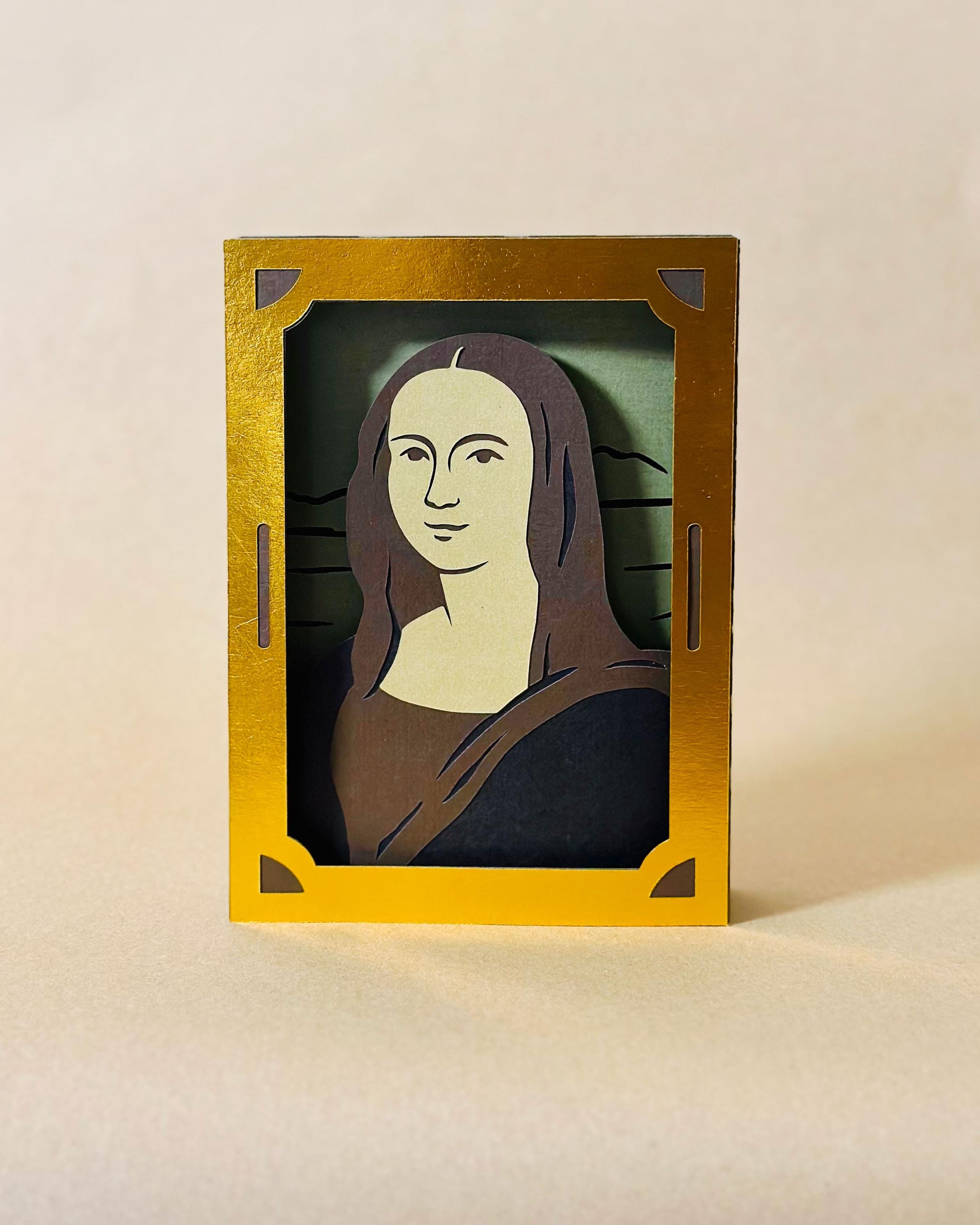 Mona Lisa Pop up Card: 3D Paper Shadow Box Art Gift - Etsy