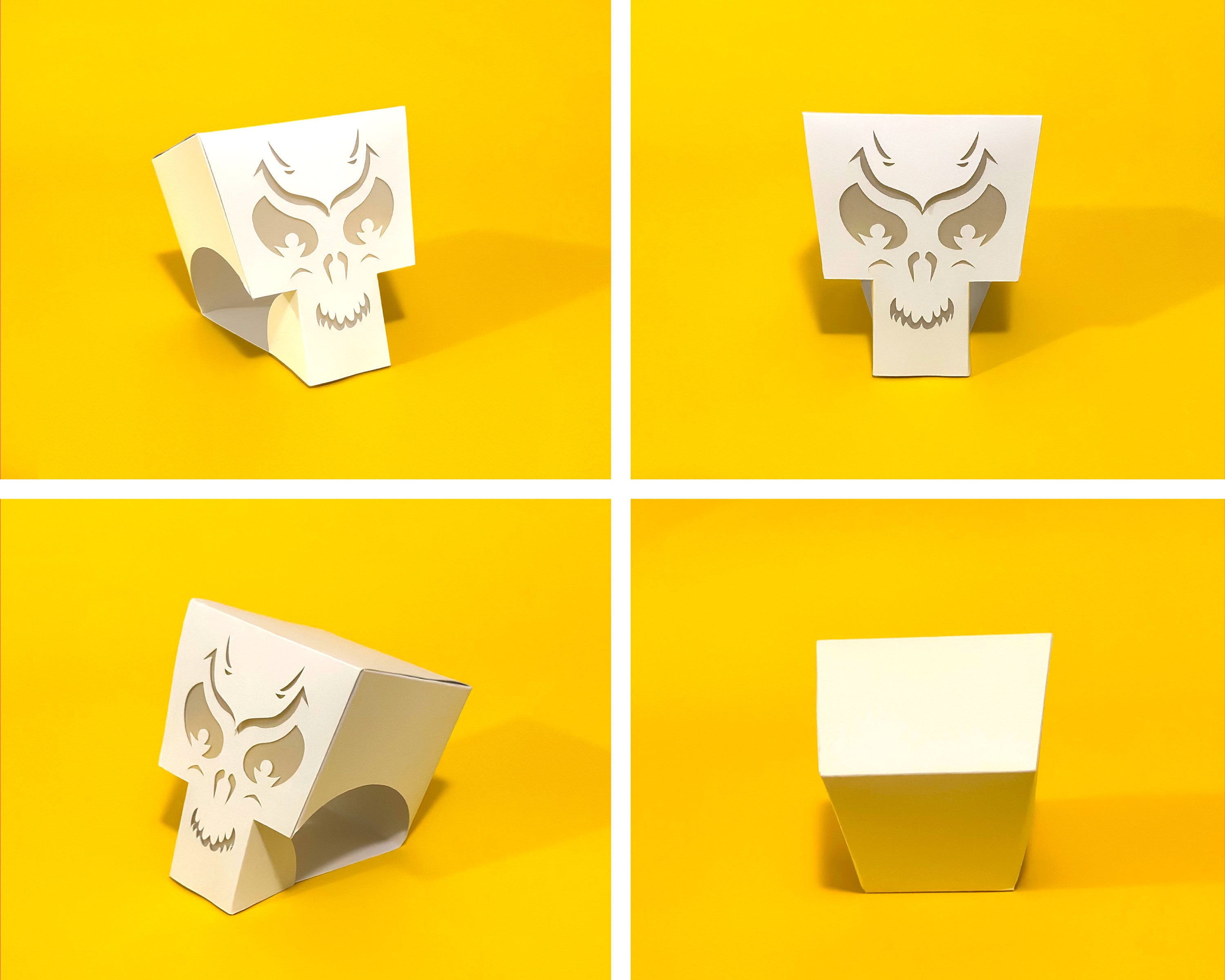 Paper Skull Template, DIY Cricut SVG, Papercraft Halloween Decor, Tea ...
