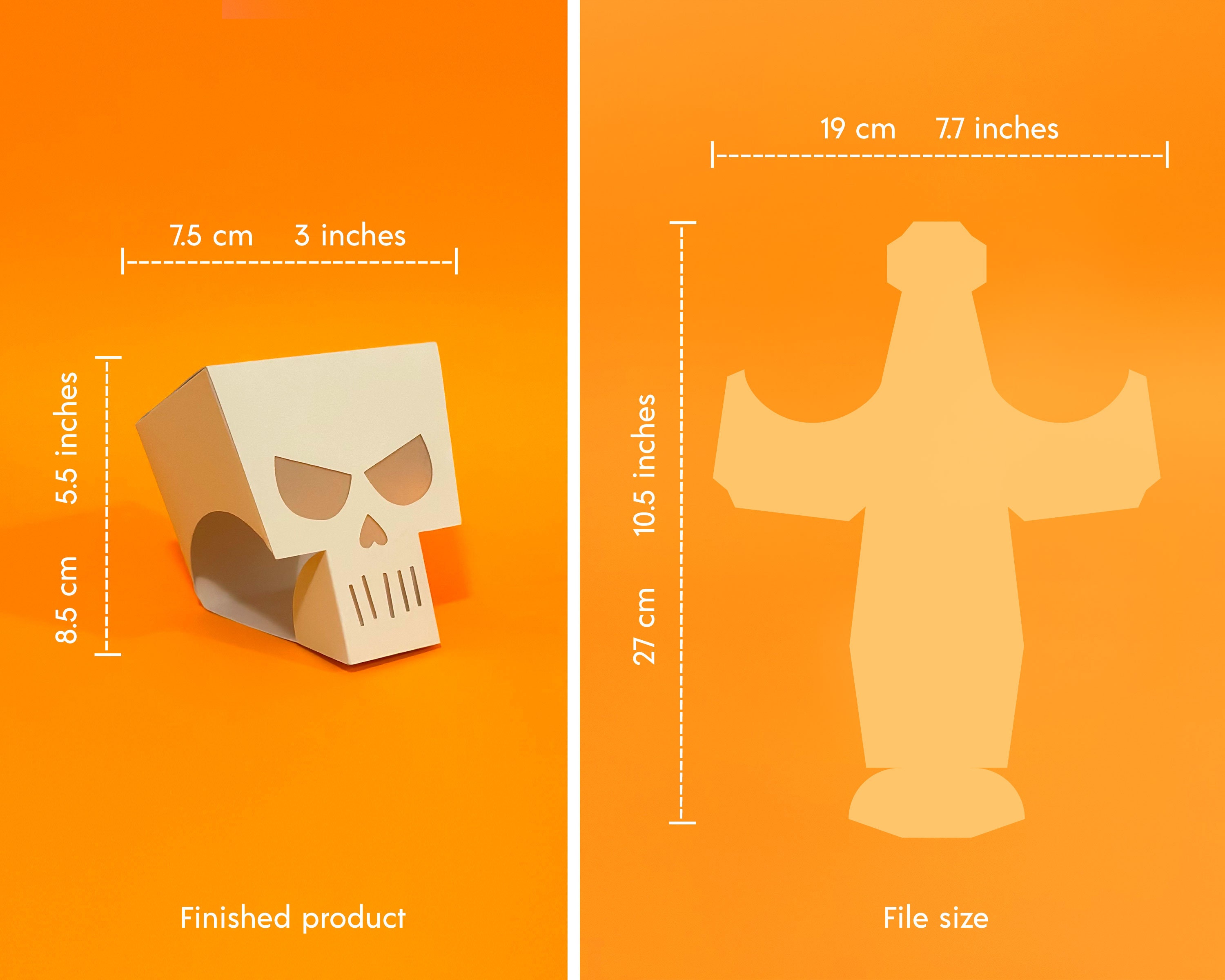 Paper Skull Template DIY Cricut SVG Papercraft Halloween - Etsy