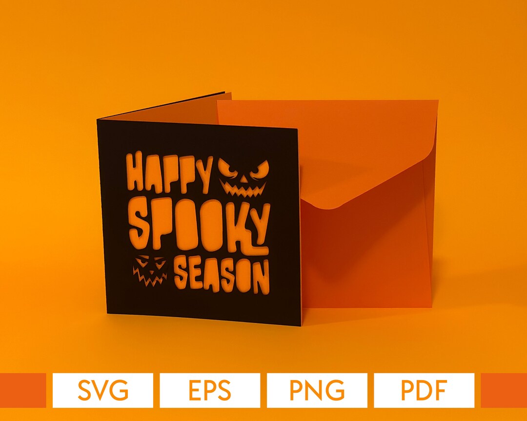 Halloween Spooky Season Card Template With Envelope, DIY Cricut SVG ...
