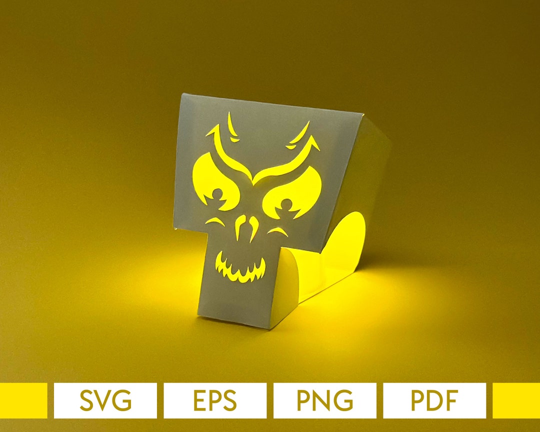 Paper Skull Template, DIY Cricut SVG, Papercraft Halloween Decor, Tea ...