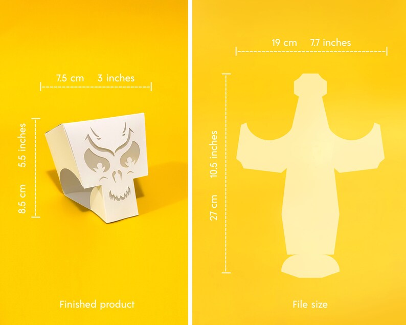 Paper Skull Template, DIY Cricut SVG, Papercraft Halloween Decor, Tea ...