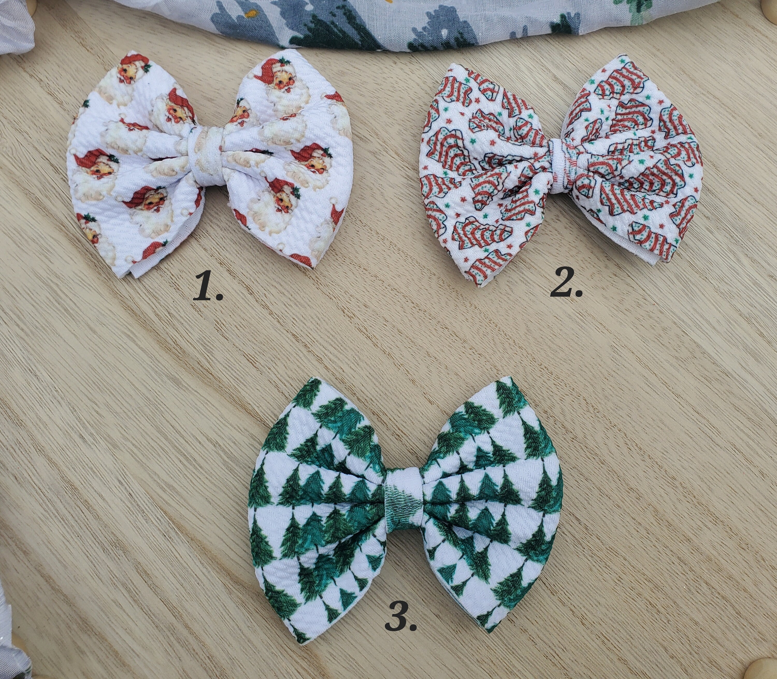 Christmas Bullet Fabric Bows - Etsy