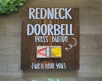 Redneck Doorbell Sign: Funny Carved Wooden Gag Gift - Etsy