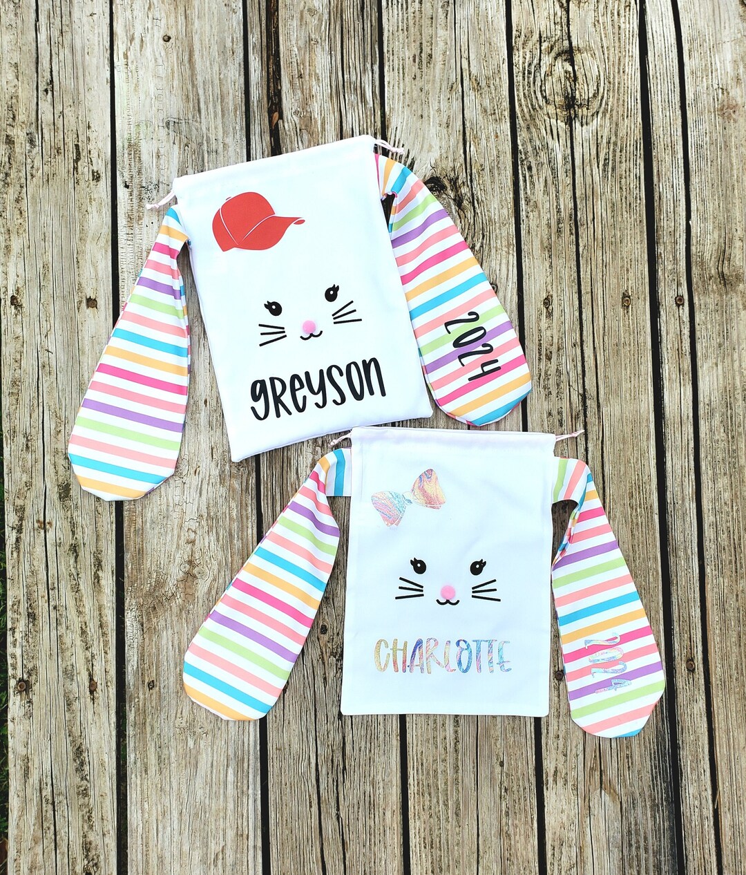 Personalized Easter Bunny Drawstring Bag - Etsy