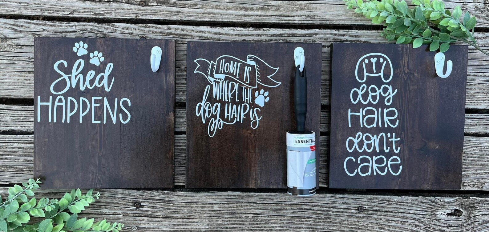 Custom Pet Lint Roller Signs, Lint Roller Hanger, Pet Hair Sign, Wooden ...
