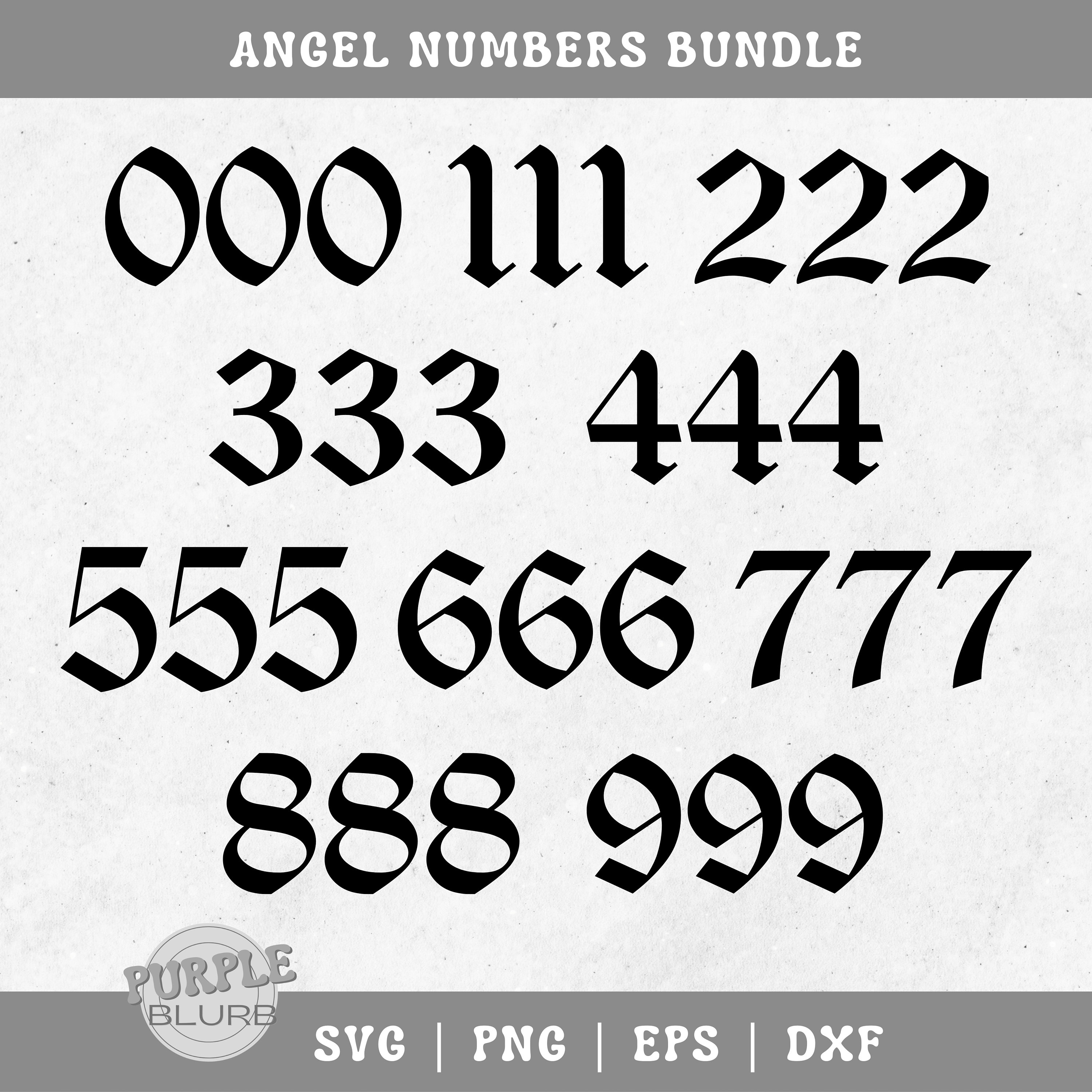 Angel Numbers SVG PNG Angel Number Svg 111 Angel Number 222 Angel ...