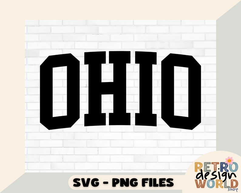 Ohio Varsity Font Svg, Solid and Distressed Svg, Png Files, Ohio Svg ...