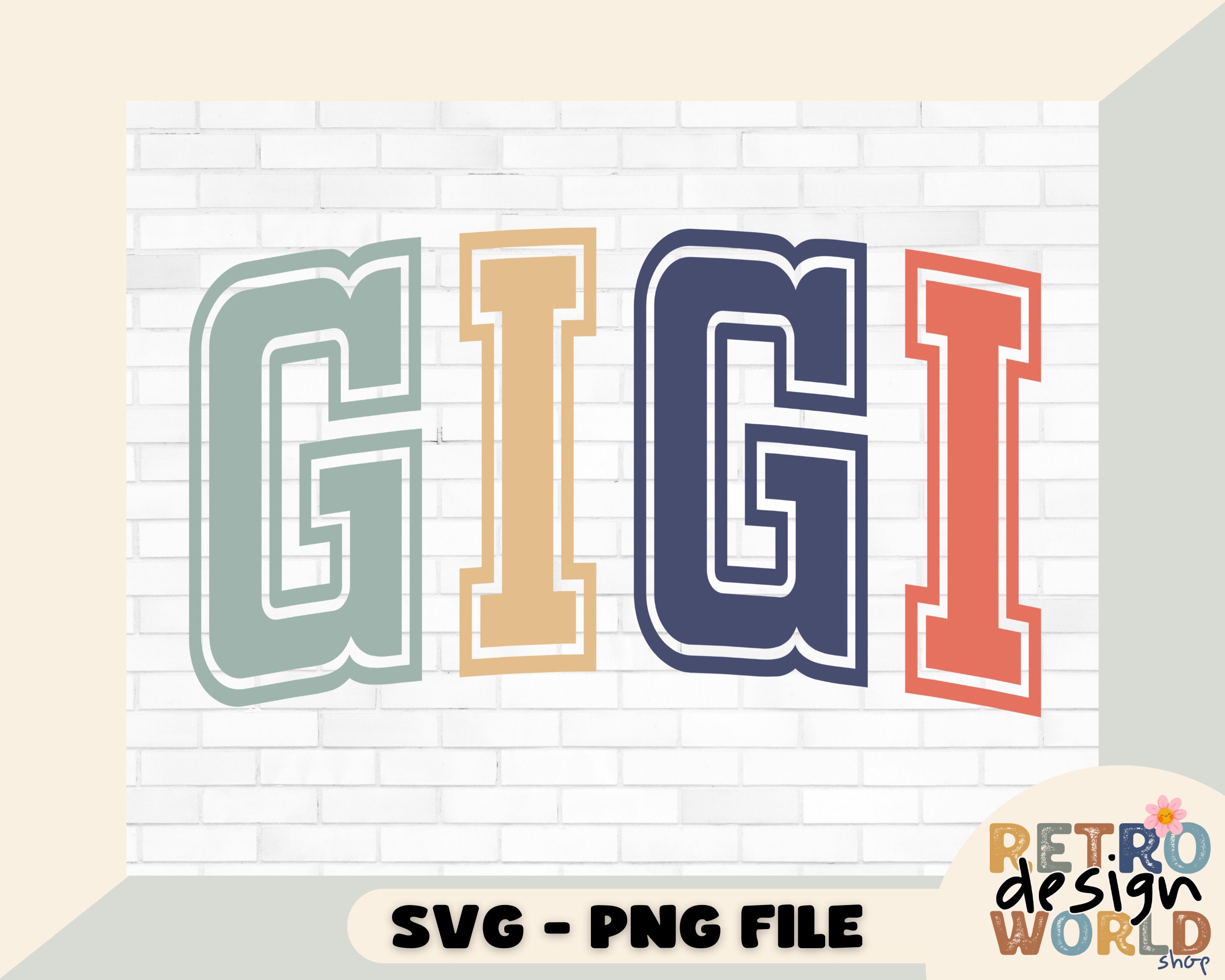 Gigi Varsity SVG, Retro Gigi Png, Gigi Svg, Gigi Svg Png, Gigi Svg File ...