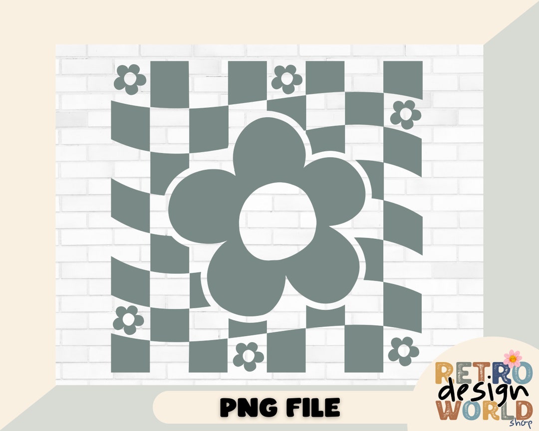 Checkered Flower Png, Groovy Flowers Png, Spring Png, Spring Shirt ...