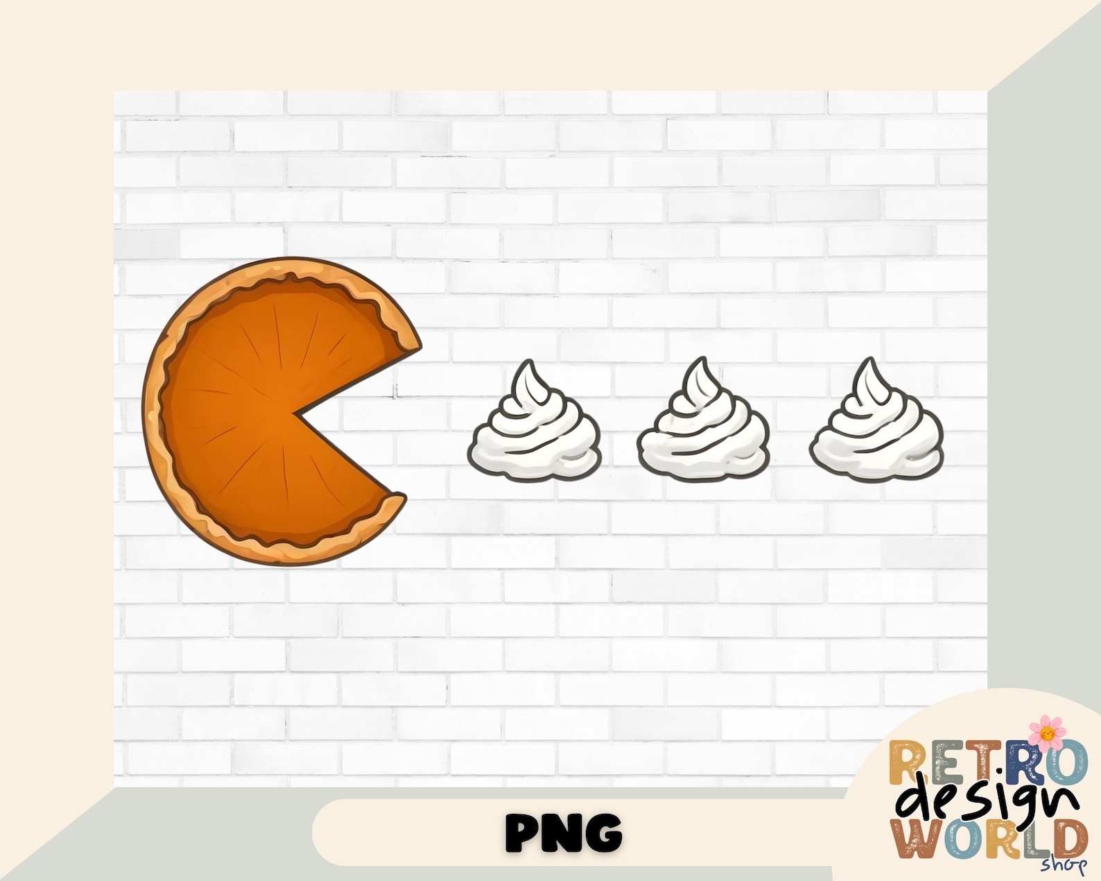 Thanksgiving Pie Png, Pacman Pie Png, Retro Thanksgiving Png ...