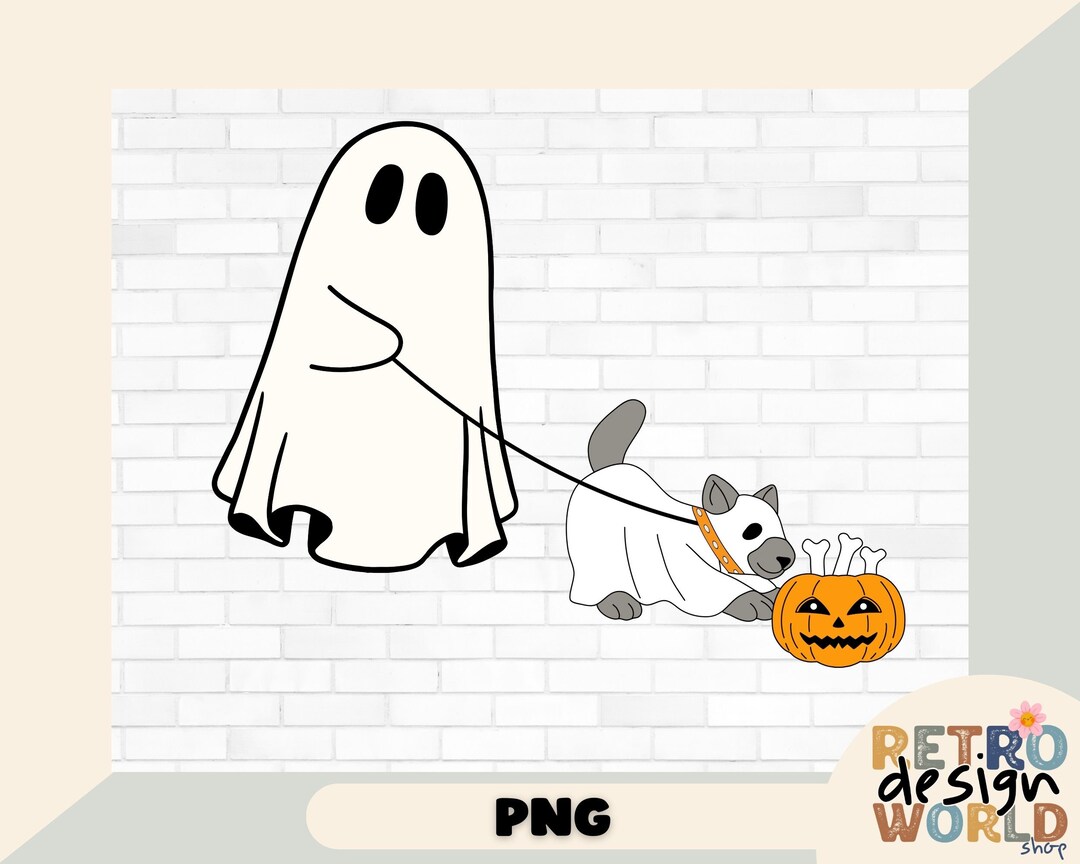 Ghost and Dog Png, Cute Ghost Png, Halloween Dog Png, Dog Lover Png ...