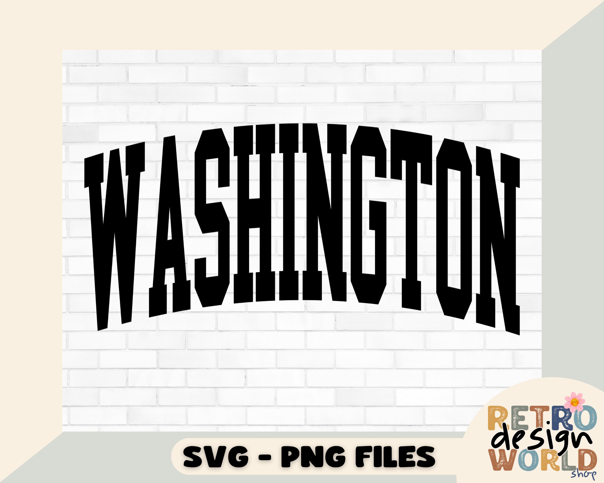 Washington Varsity Font Svg, Solid and Distressed Svg, Png Files ...