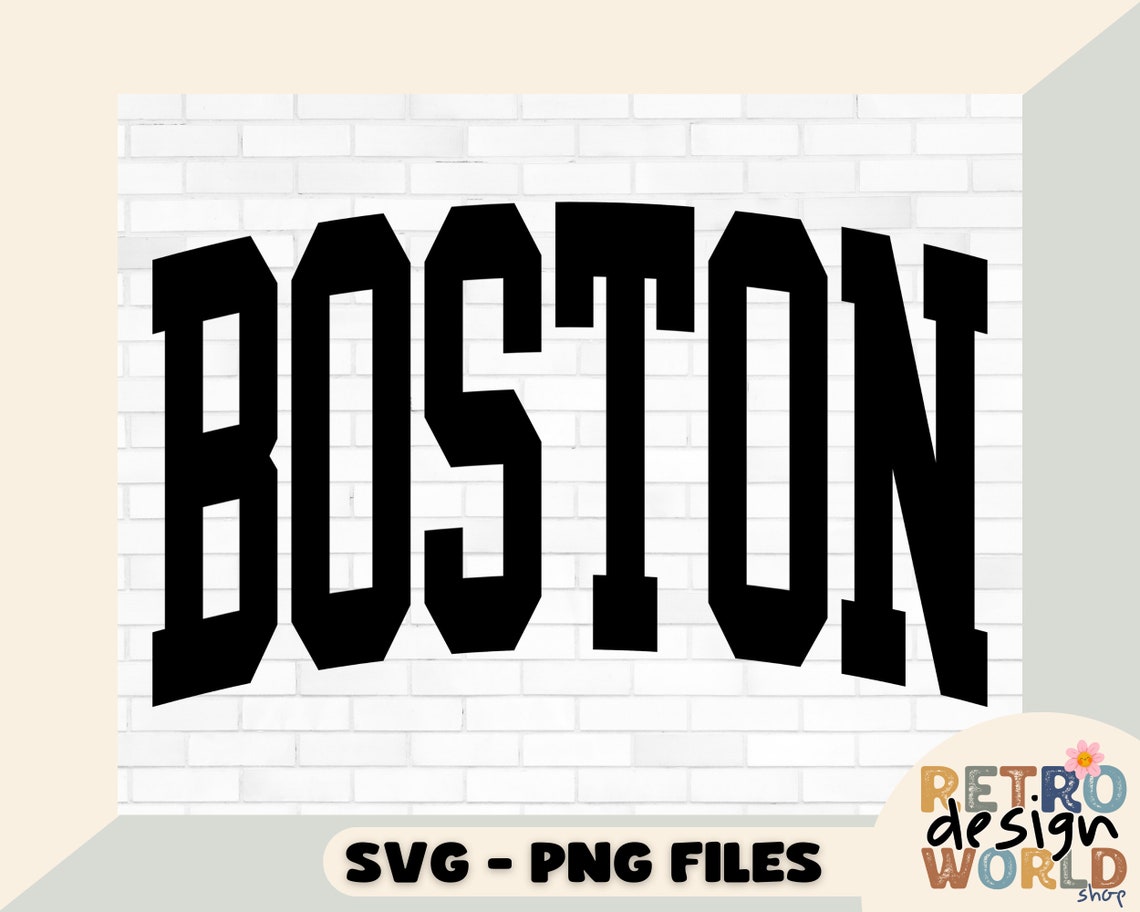 Boston Varsity Font Svg, Solid and Distressed Svg, Png Files, Boston ...