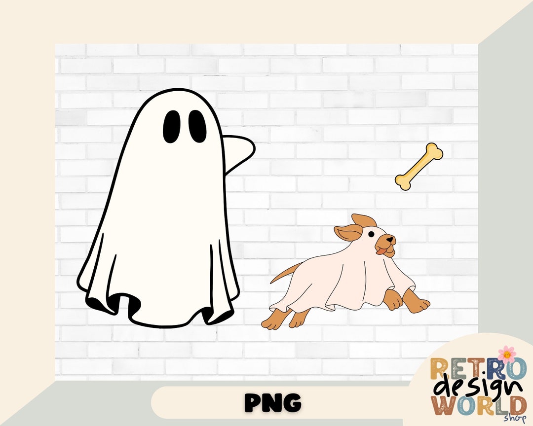 Cute Ghost Throwing Bone to Dog | Halloween Ghost Png | Transparent PNG ...