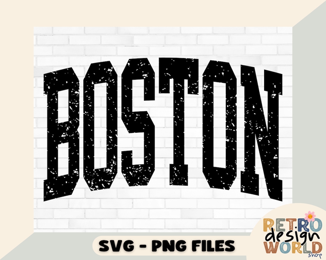 Boston Varsity Font Svg, Solid and Distressed Svg, Png Files, Boston ...