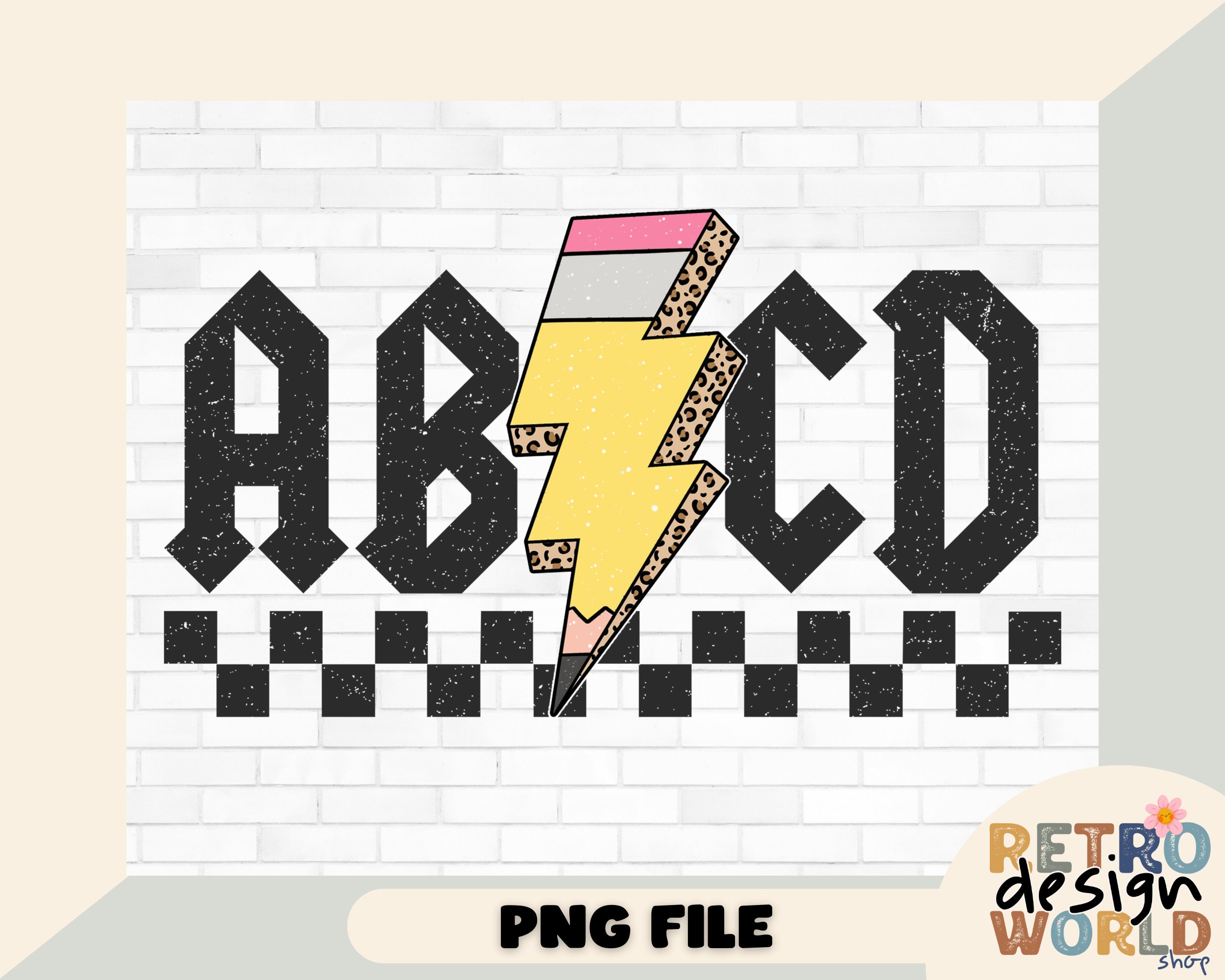 ABCD Teachers Lightning Bolt PNG, White and Black Designs Png, Back to ...