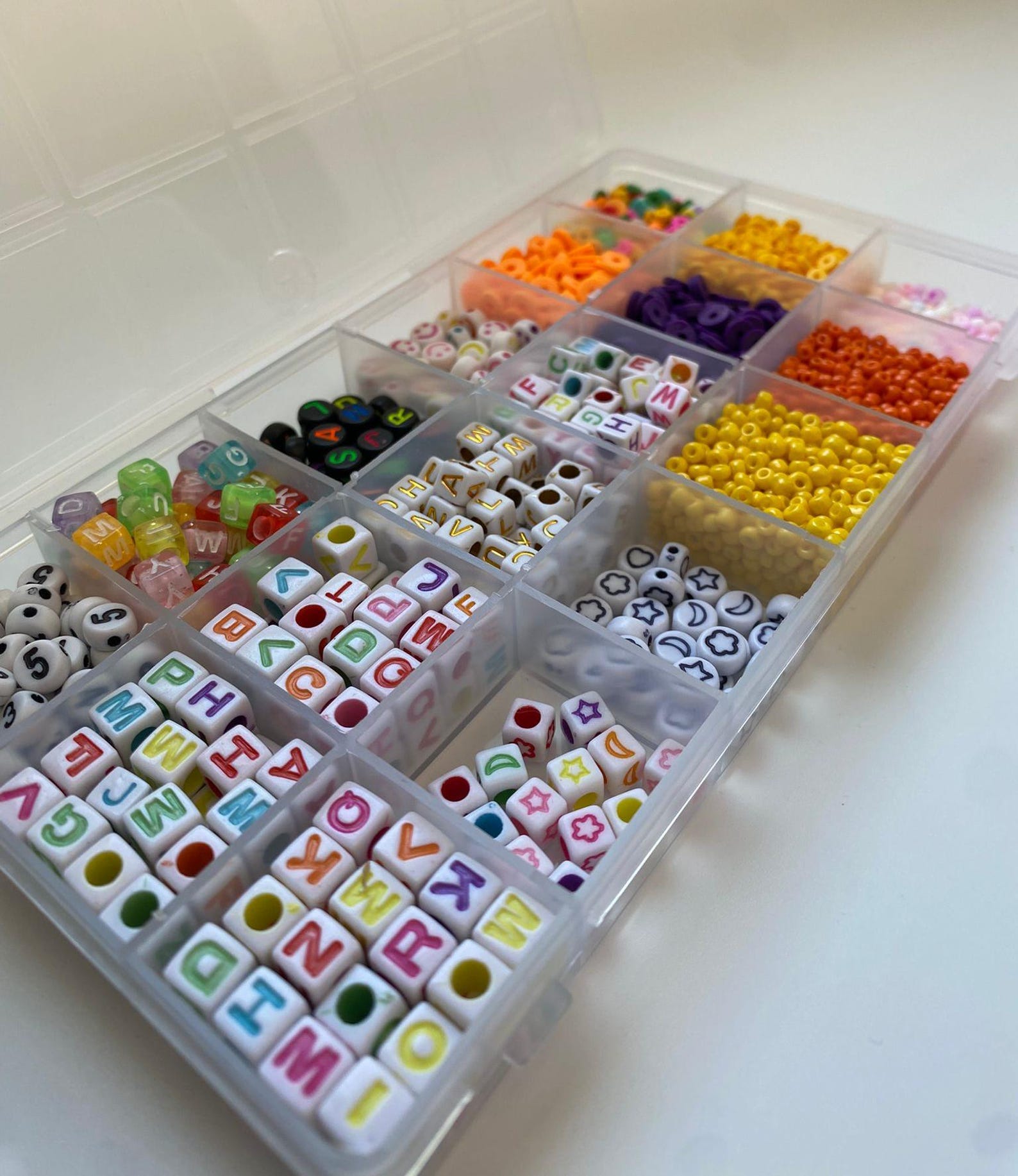 Rainbow Bead Box for Kids – DIY Bracelet & Necklace Making Kit – Letter ...