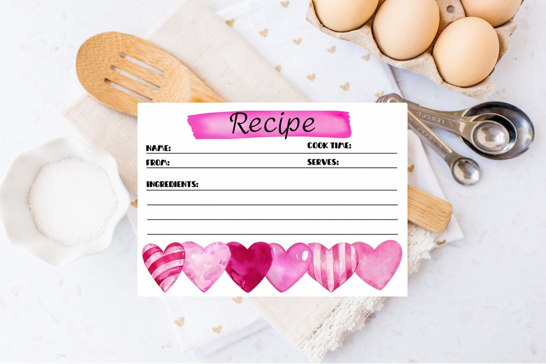 Instant Download Valentine Recipe Card Bundle | Valentine Recipe Card ...