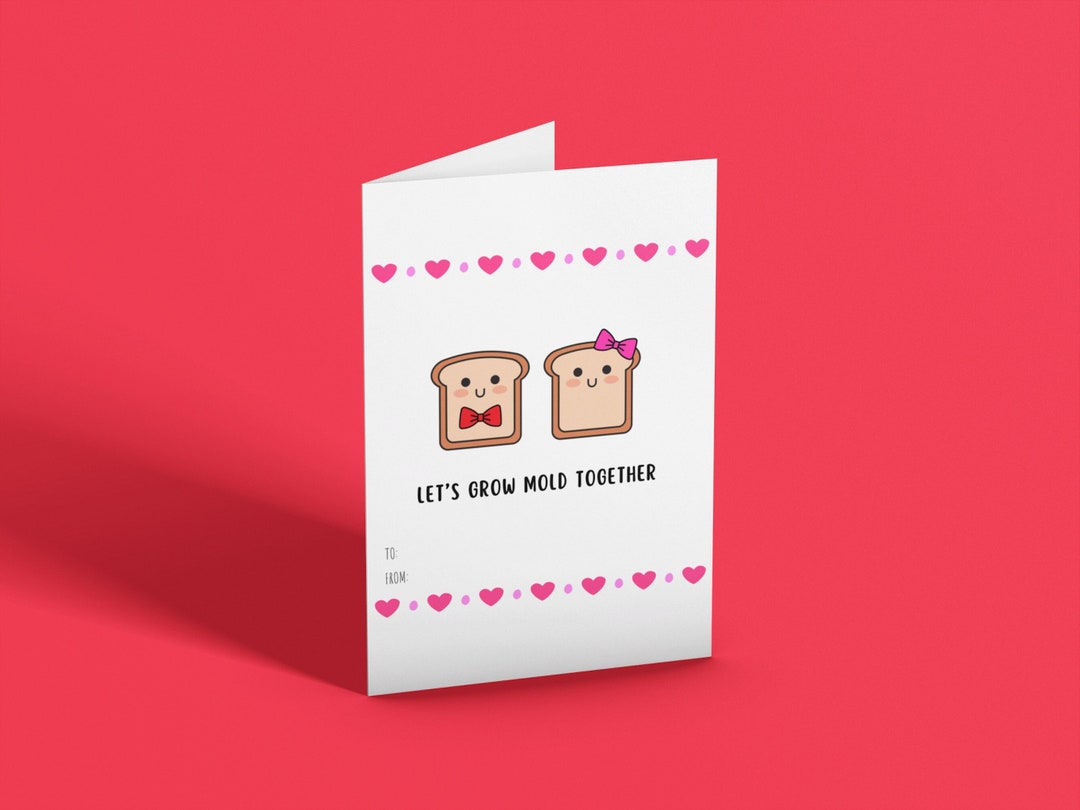 GROW MOLD CARDS Cute Culinary Punny Themed Valentine Card Set for Best ...