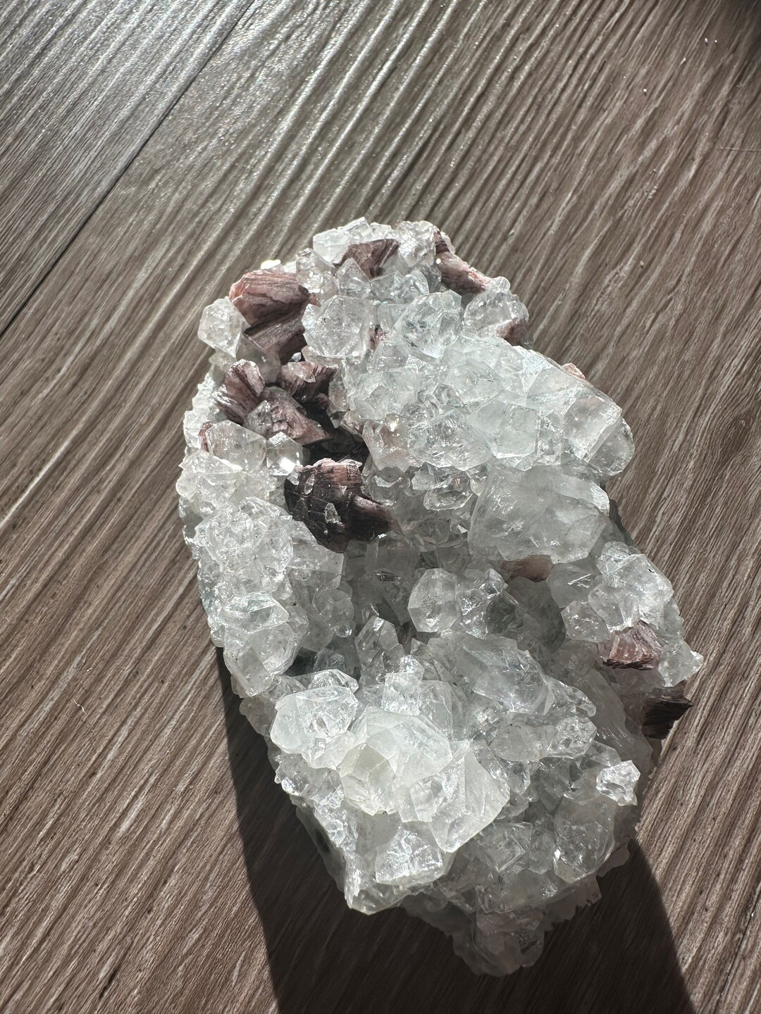 RARE Red Brown Heulandite With AAA Quality Diamond Apophyllite on Blue ...