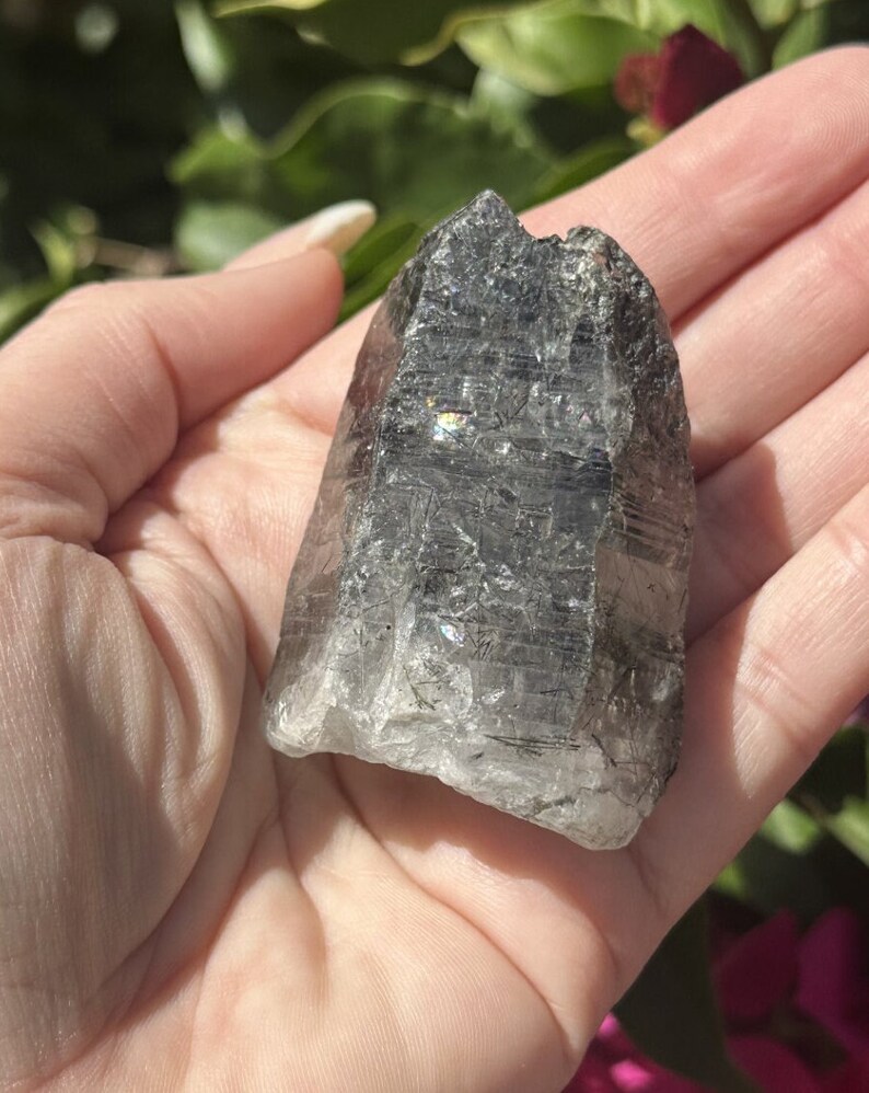 RARE Gorgeous Black Riebeckite Included Quartz Double Point With ...