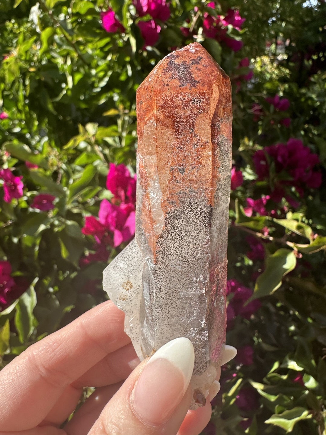 RARE! Large Red Hematite in Quartz Double Terminated Crystal From the ...