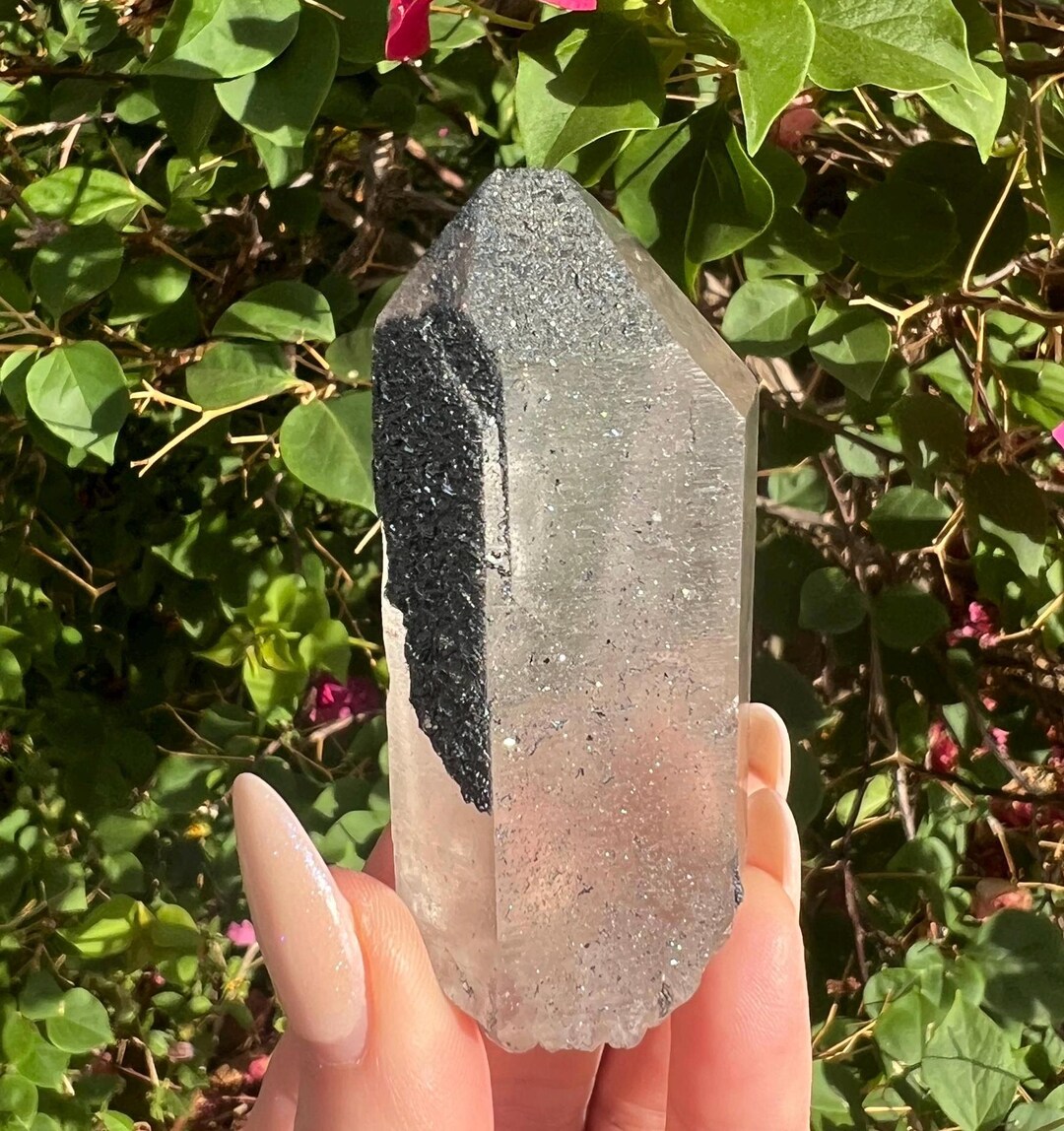 Rare Dragon Quartz With Black Hematite, Natural Key & Window – From ...