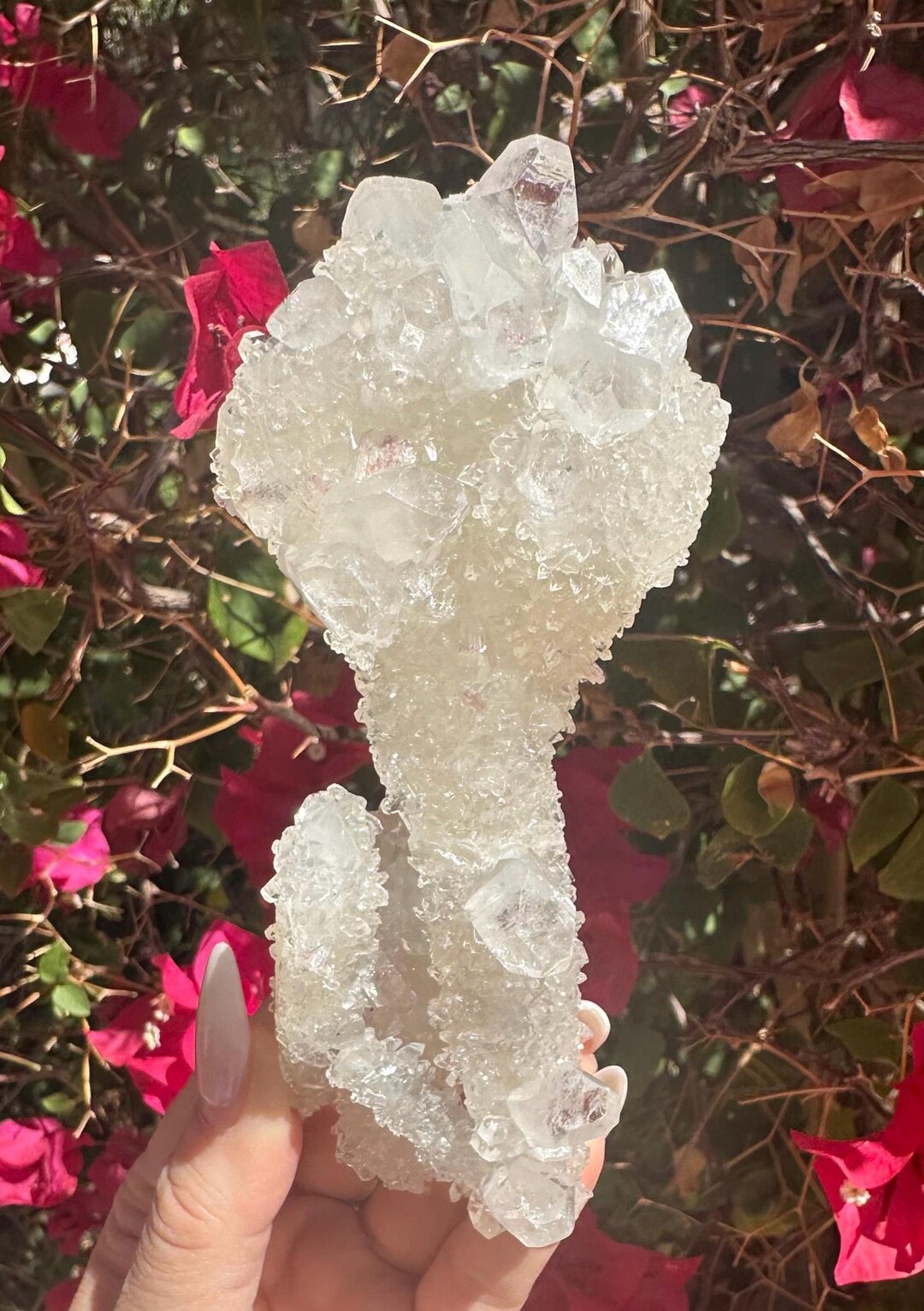 XL Top-quality Diamond Apophyllite–covered Calcite Stalactite ...