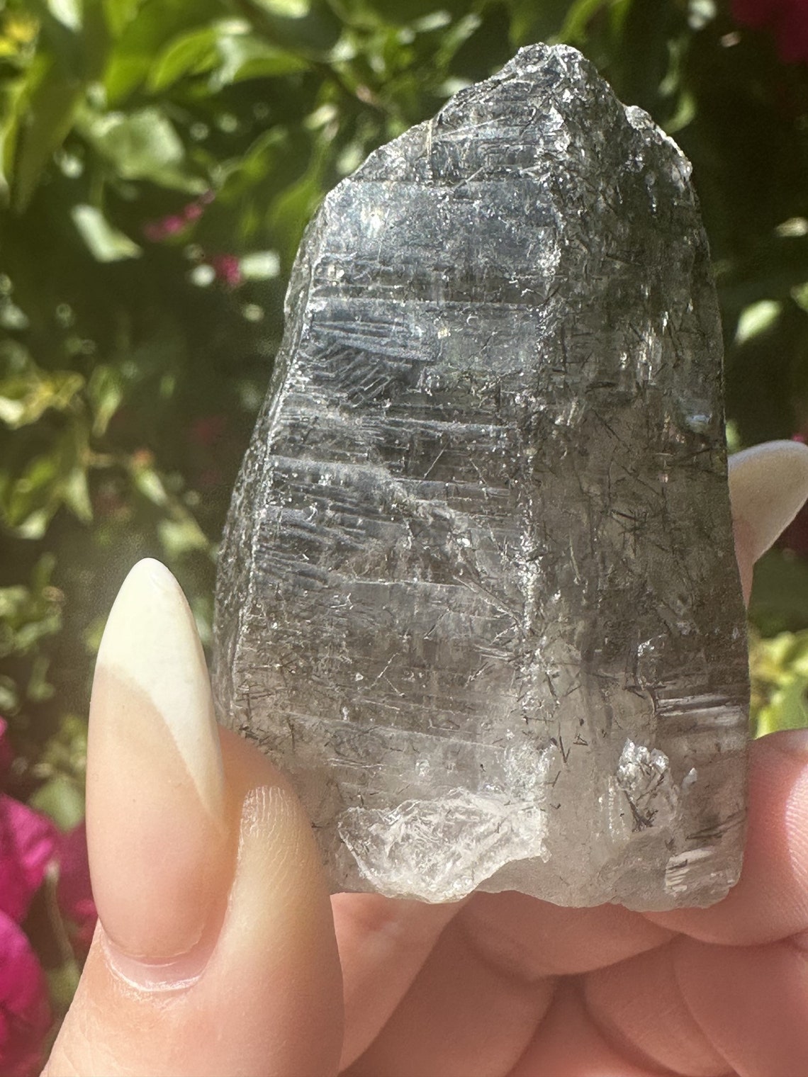 RARE Gorgeous Black Riebeckite Included Quartz Double Point With ...