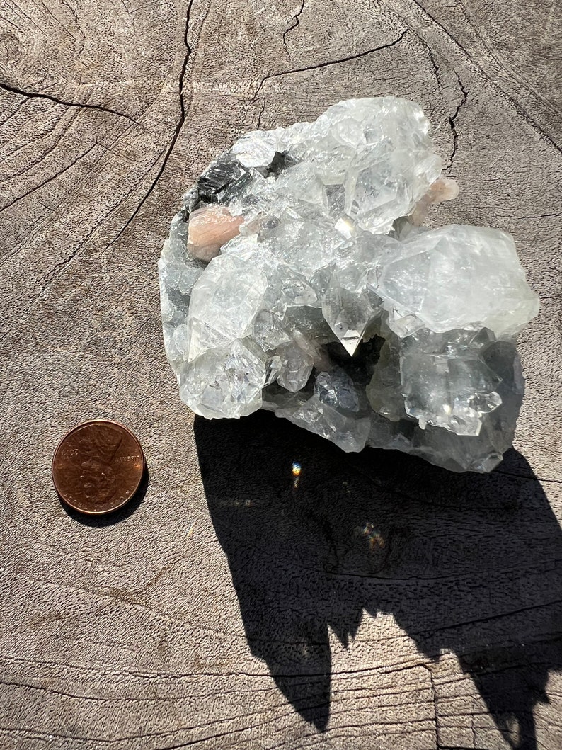 Diamond Apophyllite Cluster With Stilbite and Chalcedony, Self-standing ...