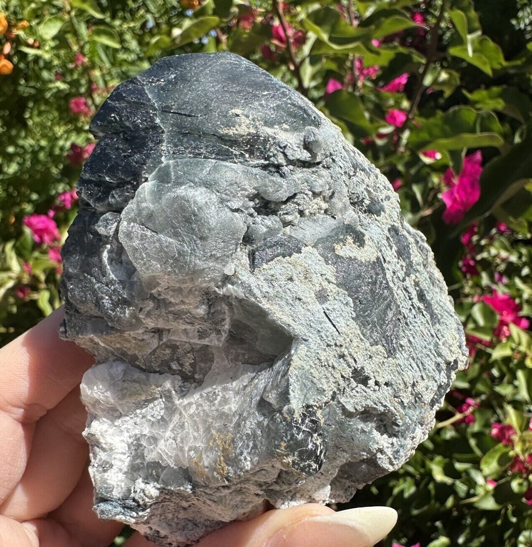 RARE Blue Riebeckite Included Quartz With White Feldspar Statement ...