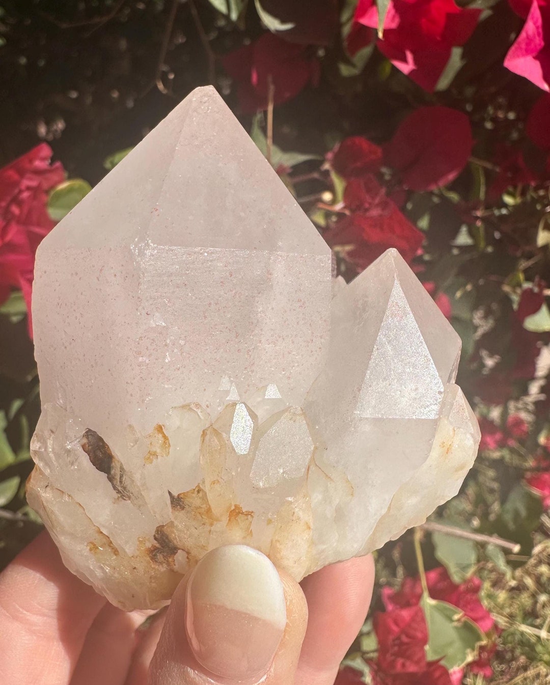 Gorgeous Pink Elestial Quartz Cluster With Twin Formation From India - Etsy