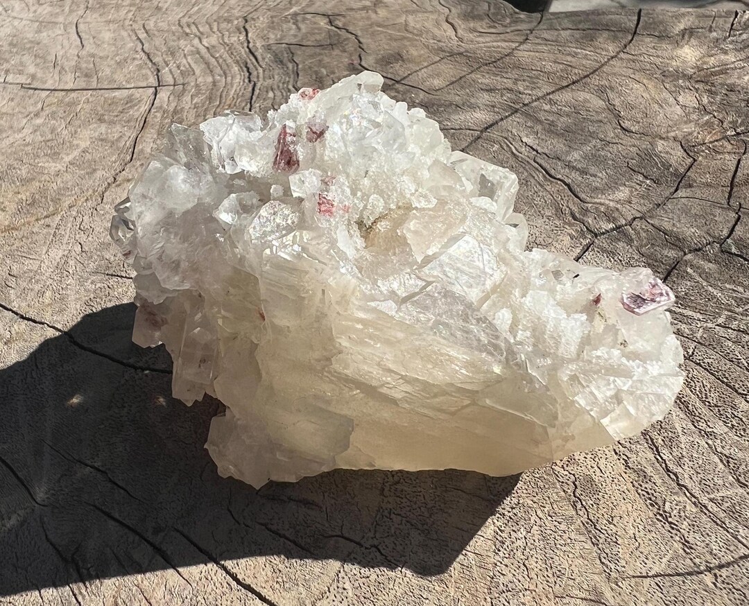 Rare Optical Calcite With White Coral Chalcedony and Red Heulandite ...