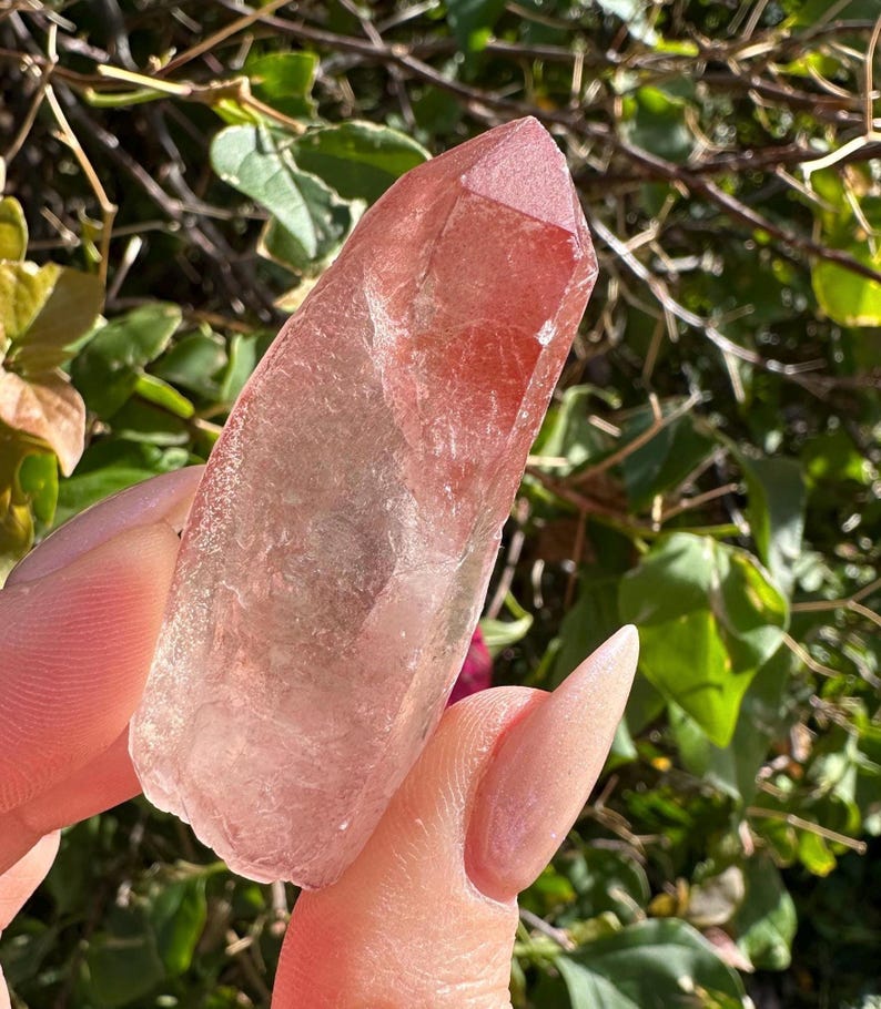 Pink Phantom Lemurian Quartz With Key, Trigons & Record Keepers | Minas ...