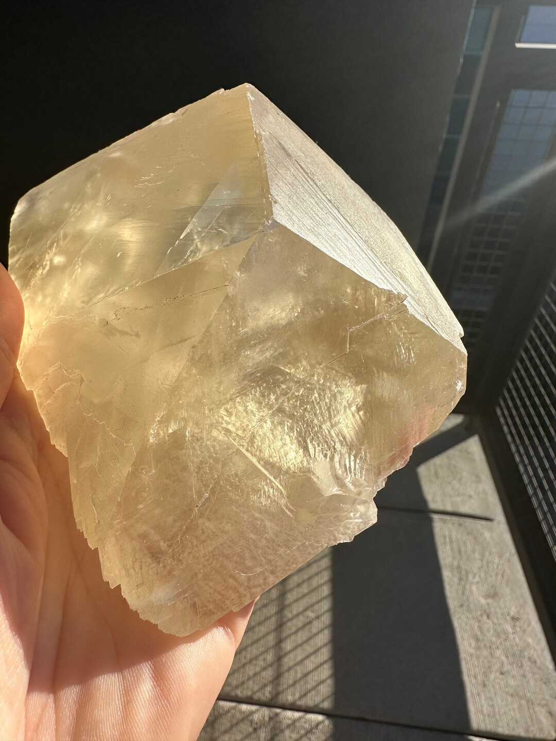 XL Rainbow Filled Golden Optical Calcite Statement Piece From India 6.2 ...