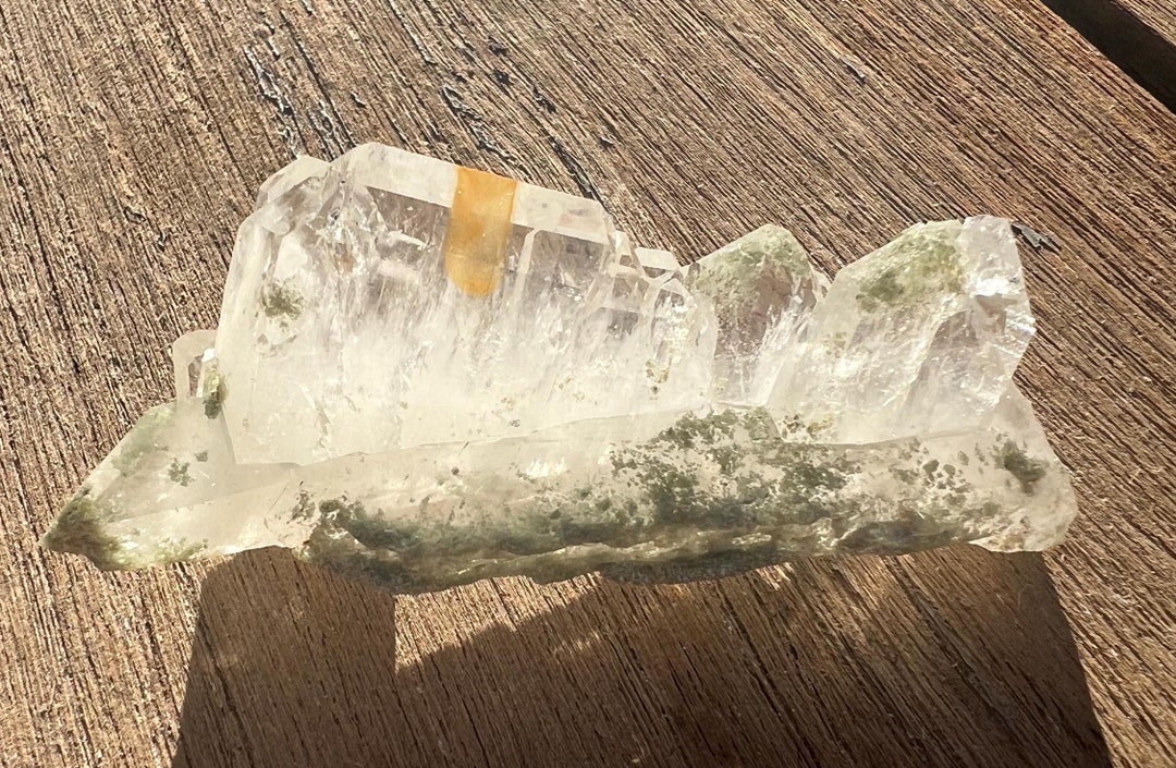 RARE Gem Quality Chlorite Included Faden Quartz Specimen With Rainbows ...